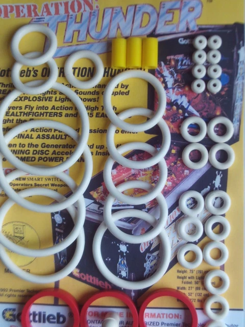 FLIPPER GOTTLIEB-OPERATION THUNDER-KIT Elastiques Caoutchouc Rubber ...