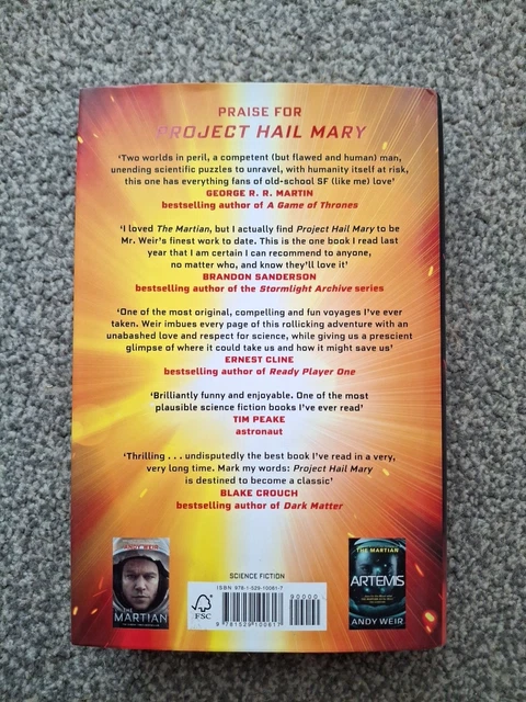 ANDY WEIR PROJECT Hail Mary Signed First Edition £185.00 - PicClick UK