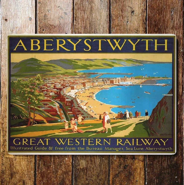 ABERYSTWYTH GREAT WESTERN railway metal sign plaque £5.49 - PicClick UK
