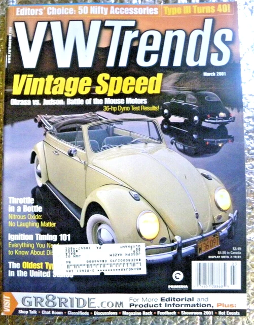 VW TRENDS MAGAZINE March 2001 Vintage Speed Okrasa Vs Judson Battle ...