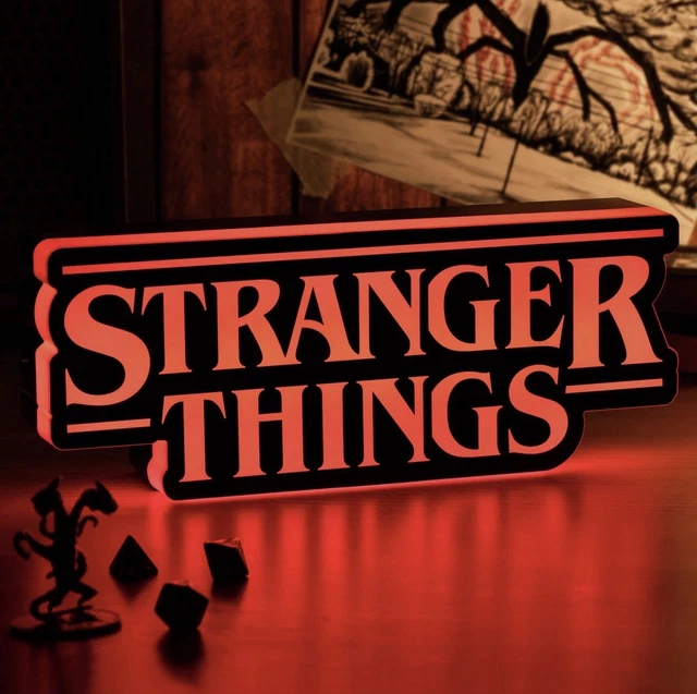 STRANGER THINGS LOGO LED Light Red Black Wall Desk Lamp 30cm £30.70 ...
