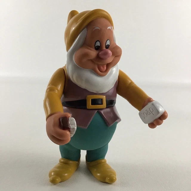 DISNEY SNOW WHITE Seven Dwarfs Vinyl Happy Dwarf 6" Action Figure Toy ...