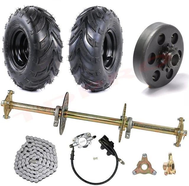 810MM REAR AXLE Kit & 6" Wheels, Brake, 420 Clutch For Buggy ATV Quad ...