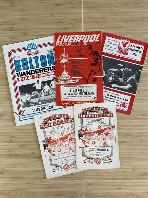 LIVERPOOL FOOTBALL CLUB/ Wanderers Vintage Programmes LOT £21.51 ...