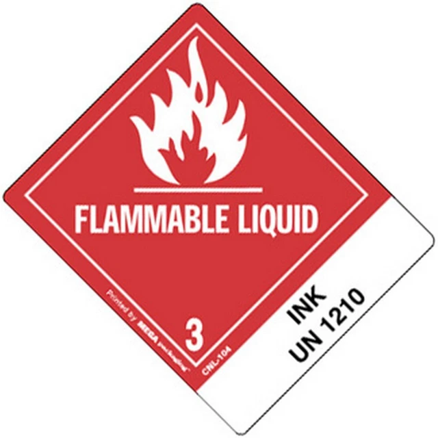 4 X 4 3 4 Flammable Liquid Printing Ink UN1210 Labels 500 Per Roll 4 X 4 3 4 Flammable Liquid Printing Ink UN1210 Labels 500 Per Roll
