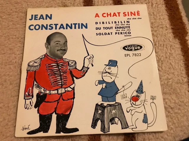 JEAN CONSTANTIN EP rare A CHAT SINE pochette et texte verso dessinateur ...