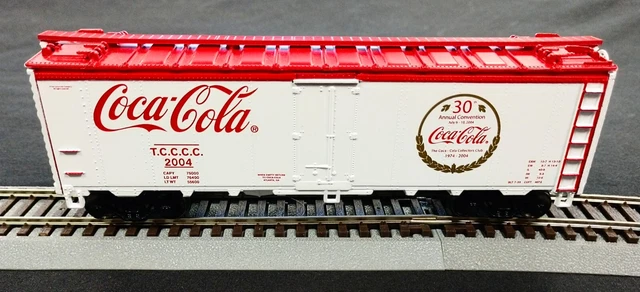 COCA COLA NIB 2004 HO Scale Model Train 40' Reefer Boxcar-CC 30th Ann w ...
