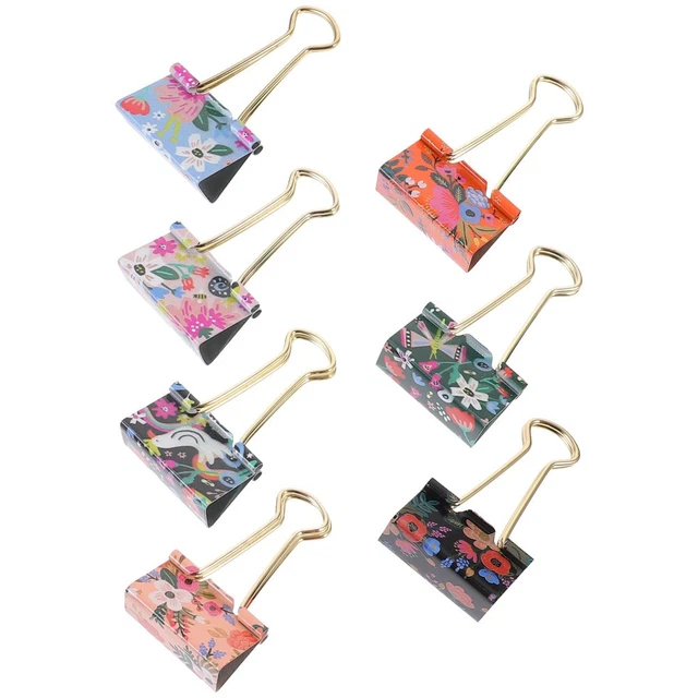 7 PCS METAL Binder Clips Black Binderclips Accessories for Planner $19. ...