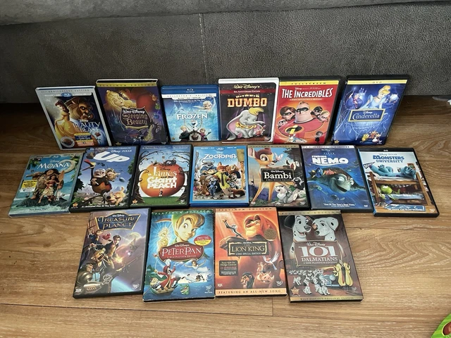 DISNEY BLU-RAY & DVD Lot Of 17 Movies Finding Nemo Moana Lion King Etc ...