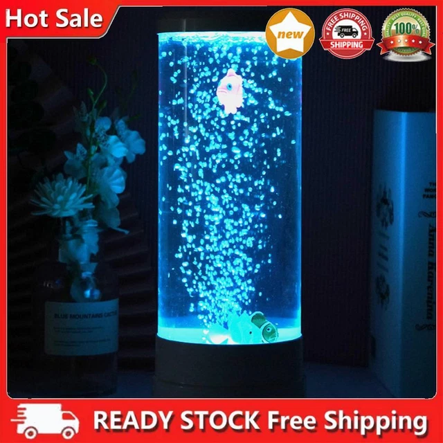 BUBBLE FISH LAMP Colorful Sensory Bubble Tube Lamp Fish Tank Light ...