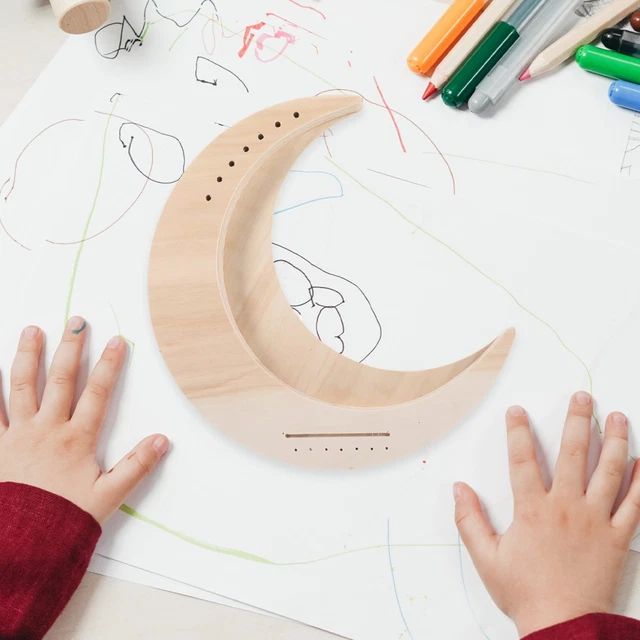 WOOD LYRE HARP 7 String Lyre Harp Moon Shape Lyre Harp Portable Musical ...