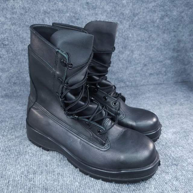 BELLEVILLE 360ST BOOTS Mens Size 8 Black Leather Vibram Steel Toe ...