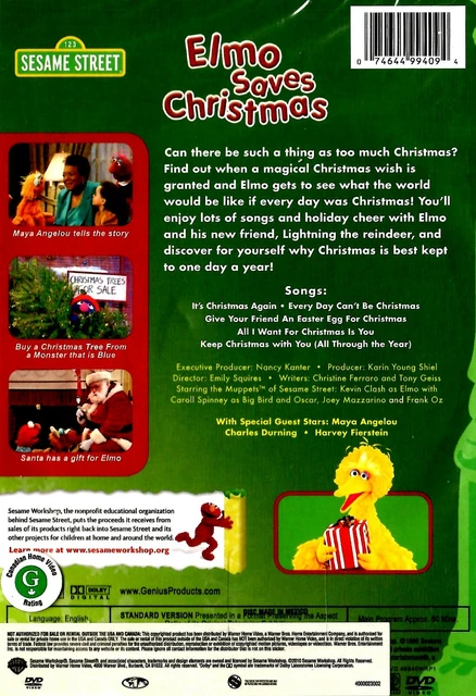 NEW DVD - Sesame Street: - Elmo Saves Christmas - Charles Durning ...