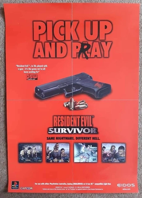 RARE : PLAYSTATION PS1 : RESIDENT EVIL 'SURVIVOR' : Original Promo ...