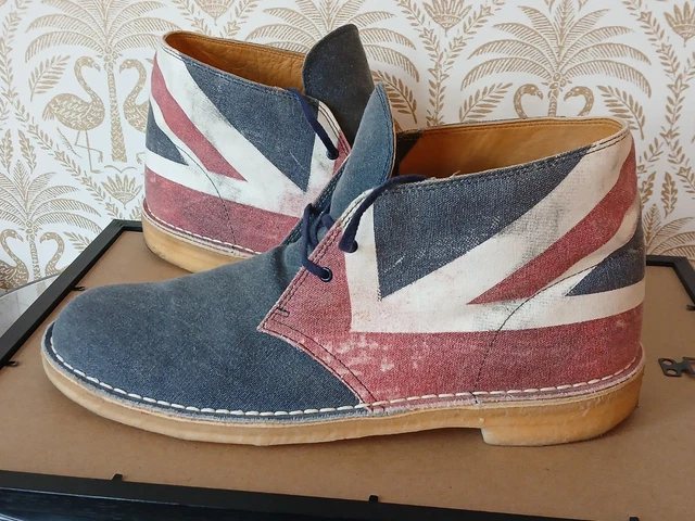 CLARKS ORIGINALS DESERT Boots 60th Anniversary Union Jack Special ...