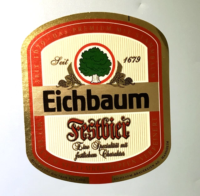 ALTES BIERETIKETT - Beer Label , Brauerei EICHBAUM , Mannheim / BW ...