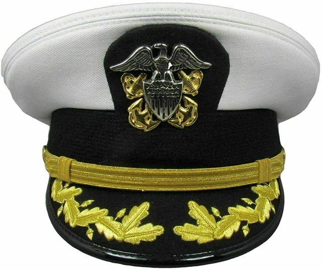 WWLL US NAVY COMMANDER ADMIRAL RANK WHITE HAT CAP in all sizes $49.99 ...