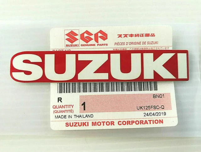 ORIGINAL SUZUKI SCHRIFTZUG-WEISS/ROT-8CM-AUFKLEBER-EMBLEM-LOGO-STICKER ...