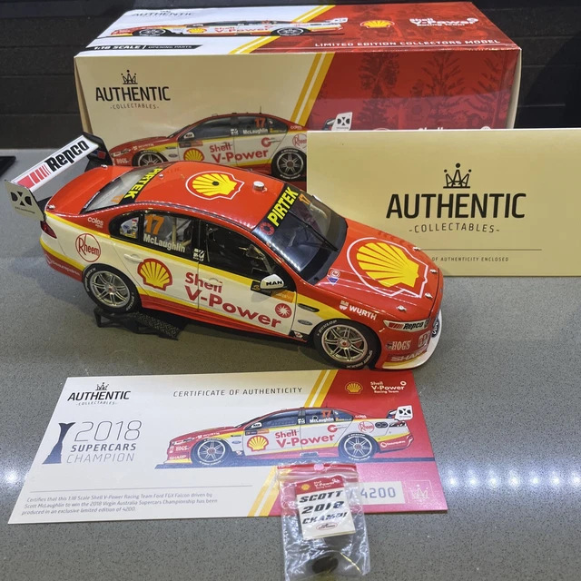 1:18 AUTHENTIC 2018 Shell DJR Ford Falcon Scott McLaughlin championship ...