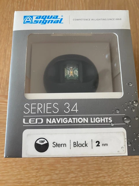 AQUA SIGNAL SERIES 34 Stern White LED Navigation Light (Black Case ...