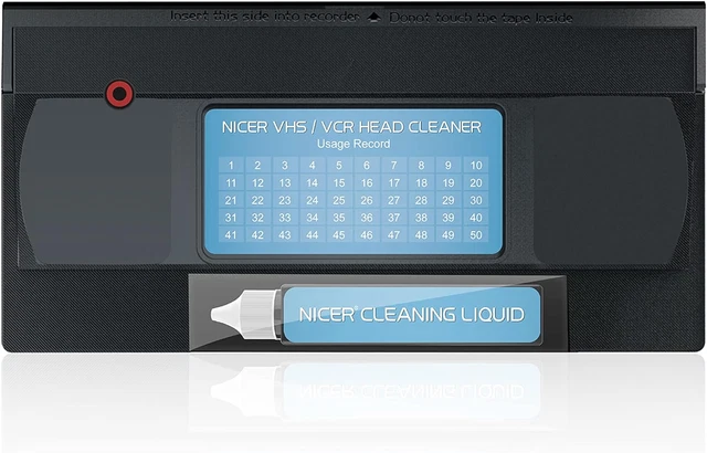 VCR HEAD CLEANER for VCR VHS Players, VHS Video Head Cleaner Tape, Wet ...