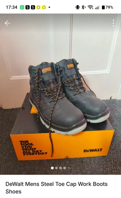 DEWALT MENS STEEL Toe Shoes Size 10 £37.10 - PicClick UK