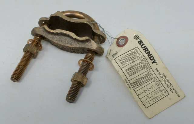 BURNDY ELECTRICAL GROUND Connector Clamp Grounding 1 1/2 IPS 2/0 SOL ...