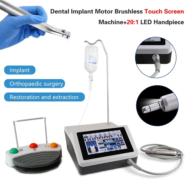DENTAL IMPLANT SURGICAL Brushless Motor Touch Screen LED 20:1 Contra ...
