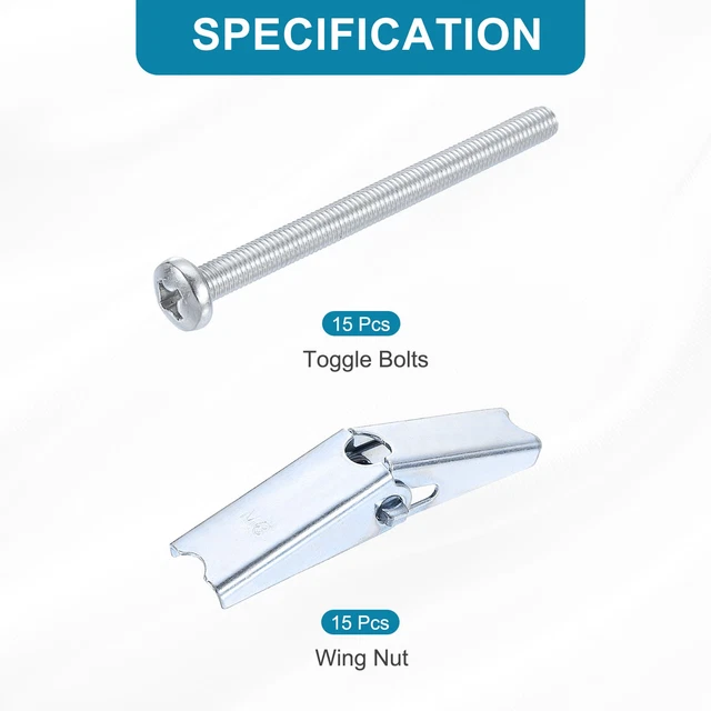 M8 X 100MM Male Thread Spring Loaded Hollow Wall Round Head Toggle Bolt ...