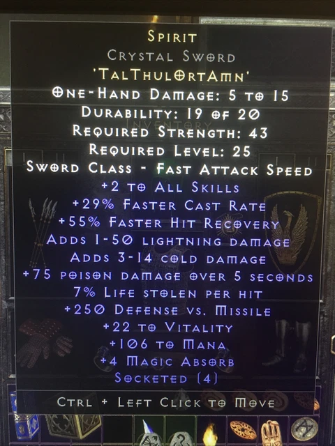 D2R DIABLO 2 Resurrected:SC:PC:EU: Runenwort Spirit / Geist Auf Schwert ...