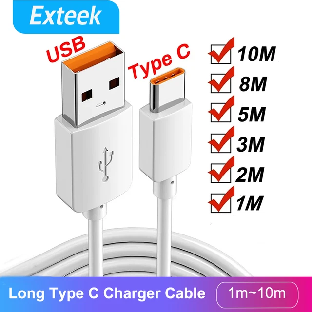 LONG USB TYPE C Fast Charger Cable For Samsung Xiaomi Huawei 1M/2M/3M/5M/8M/10M $4.95 - PicClick AU