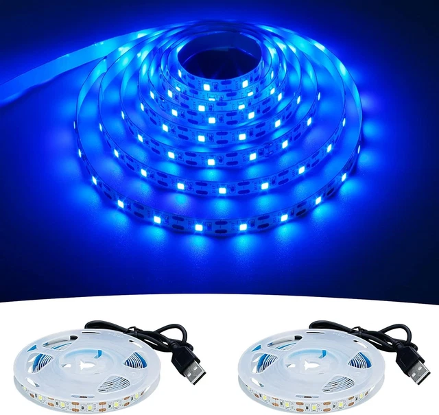 GOMING 5V USB LED Strip Light Blue USB Powered 4M (2pcs x 6.6ft ...