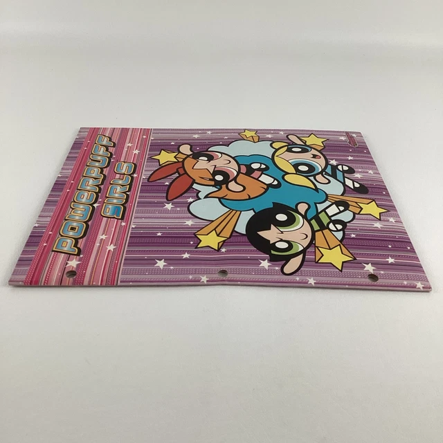 POWERPUFF GIRLS 3 Hole Pocket Folder School Supply Vintage 2002 Cartoon ...