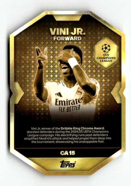 TOPPS MATCH ATTAX CL 2025-26 CA 15 VINI JR. Dribble King Chrome Award ...