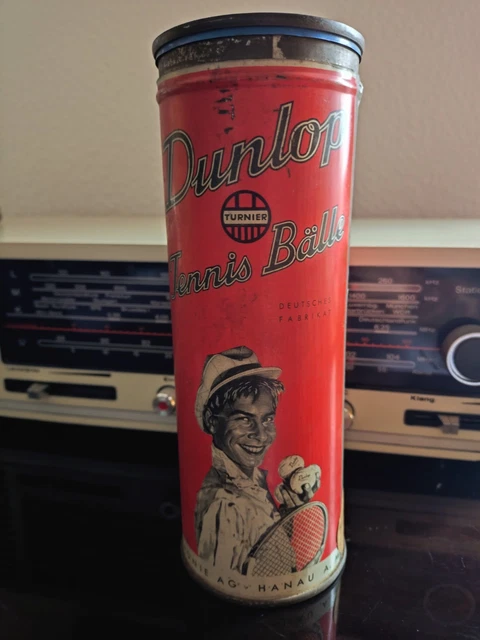 DUNLOP ORIGINAL ALTE Blechdose Tennisbälle Vintage Reklame & Werbung ...