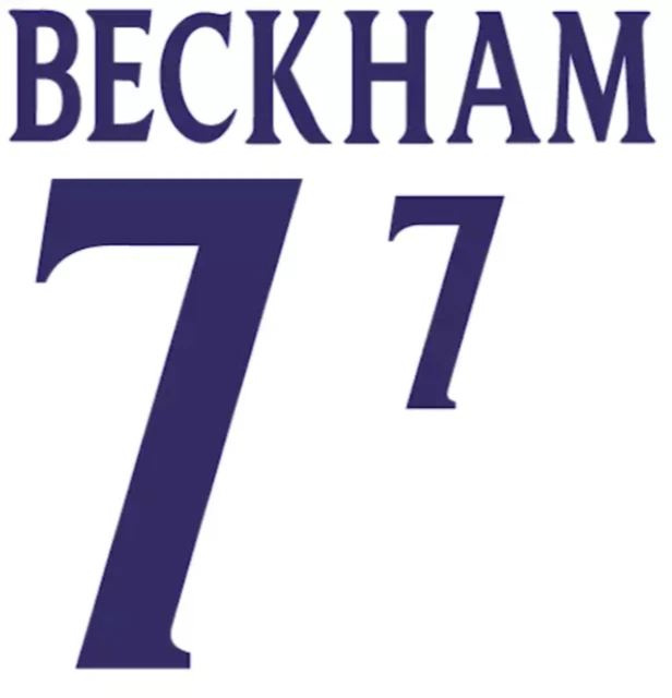 ENGLAND BECKHAM 2002 Nameset Shirt Soccer Number Letter Felt Print ...