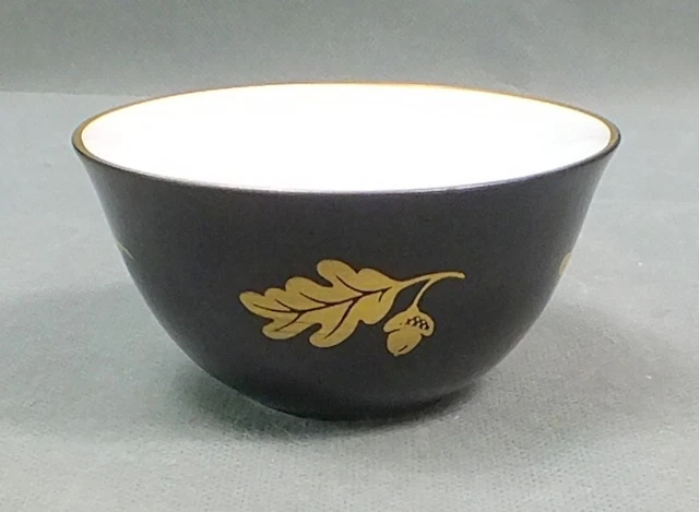 VINTAGE 1850 EB FOLEY Bone China GOLD ACORN Black SAUCER Small BOWL ...