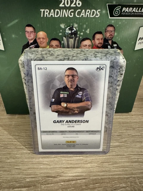 PANINI PDC DARTS World Championship 2026 Gary Anderson Pink Sparkle £0. ...