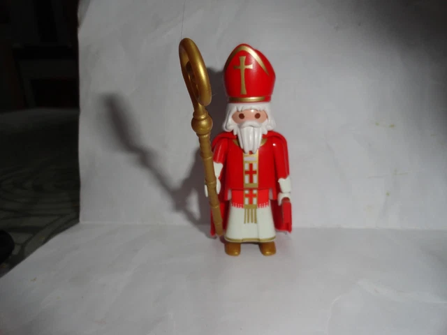PLAYMOBIL FIGURINE PAPE Évêque Cardinal Prêtre Église Saint-Nicolas EUR ...