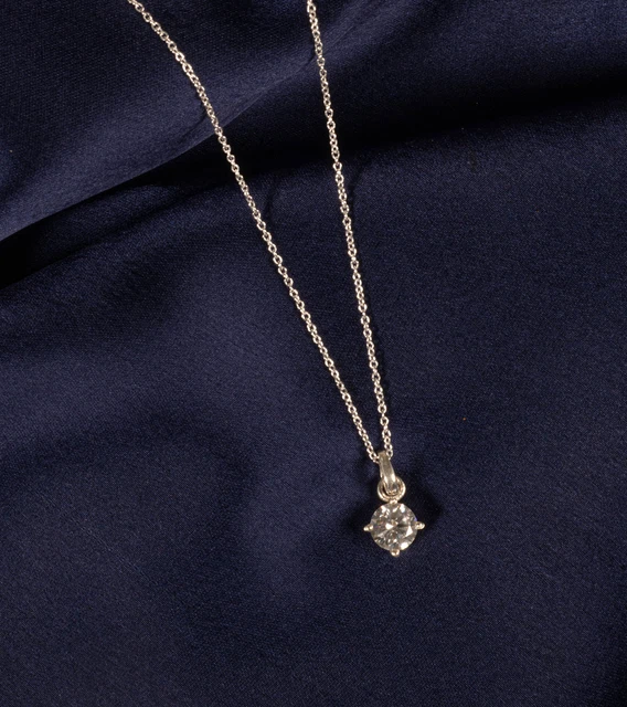 925 SOLID STERLING SILVER FACETED WHITE TOPAZ CHAIN PENDANT -18.6 INCH ...