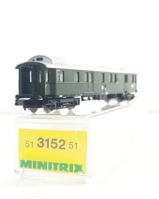 MINITRIX 3152, N GAUGE - GERMAN DB LIVERY, PwPost4 EXPRESS BAGGAGE ...