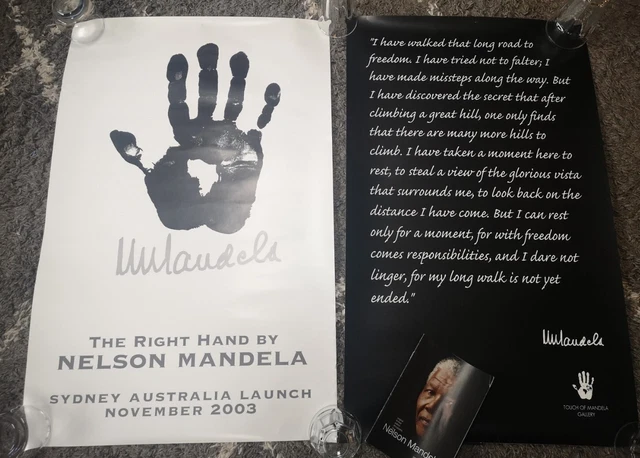 NELSON MANDELA QUOTE Poster And Handprint And Leaflet Tough Of Mandela ...
