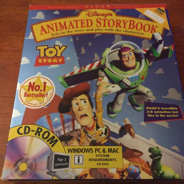 DISNEY'S TOY STORY Animated Storybook CD-ROM 1996 Hasbro Pixar 3D ...