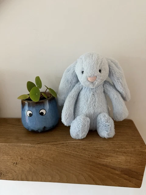 JELLYCAT SMALL BASHFUL Blue Bunny Rattle £29.82 - PicClick UK