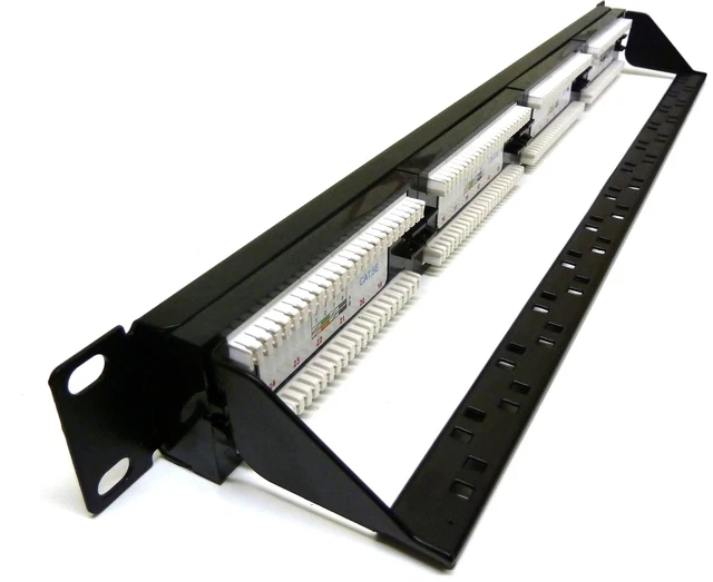19” 1U 24 Port Way Cat6 Ethernet RJ45 Patch Panel Network Rack Mount ...