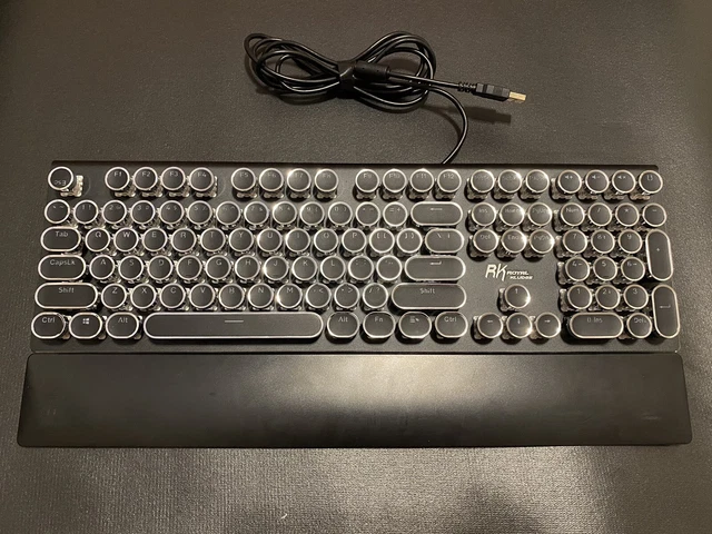 RK ROYAL KLUDGE S108 Retro Typewriter Style Wired Mechanical Keyboard ...