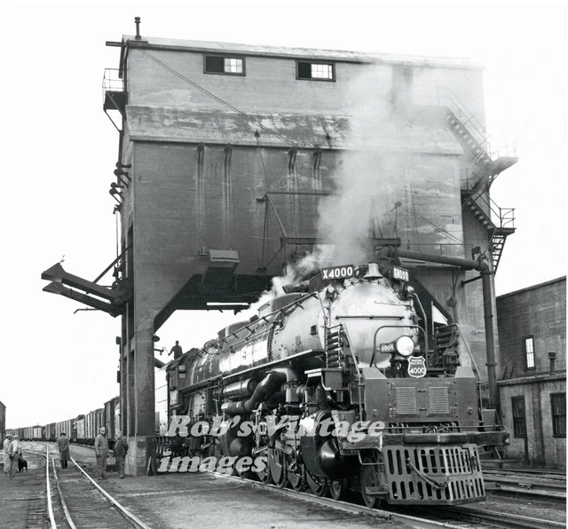 UNION PACIFIC PHOTO BIG Boy Steam Locomotive 4000 Coaling Railroad UP ...