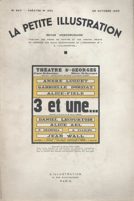 LA PETITE ILLUSTRATION th trale N 3 : La Dame de chez Maxim (fin ...