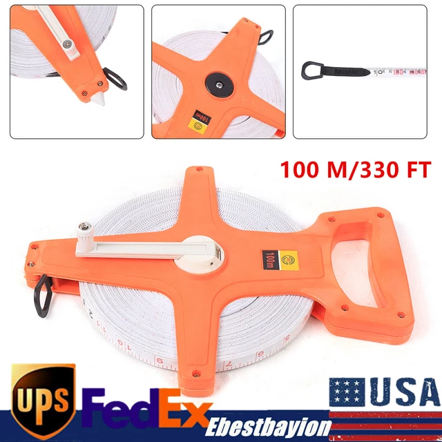 100M FIBERGLASS MEASURING Tape Surveying Measure Reel 330 Feet 100 ...