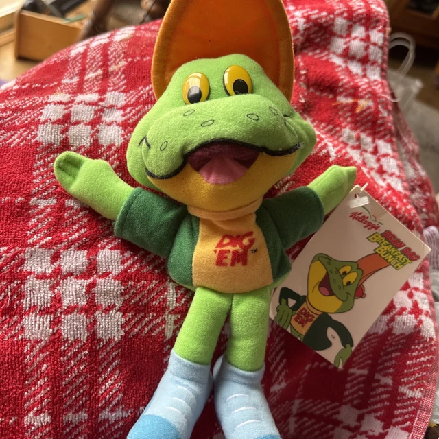 VINTAGE 1997 Kellogg Sugar Honey Smacks DIG 'EM Frog Beanie Plush Toy ...
